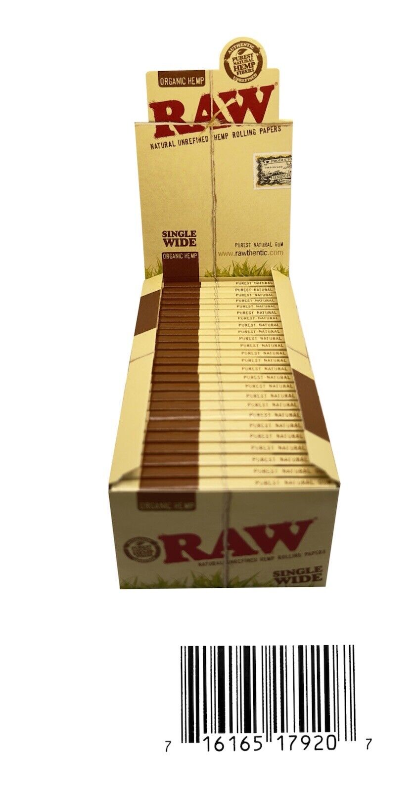 One Pack of Raw Single Wide Organic Hemp Rolling Papers. 50 X Booklets ...